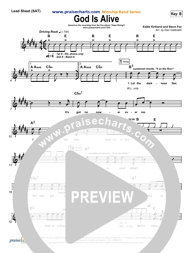 God Is Alive Sheet Music PDF (FEE Band) - PraiseCharts