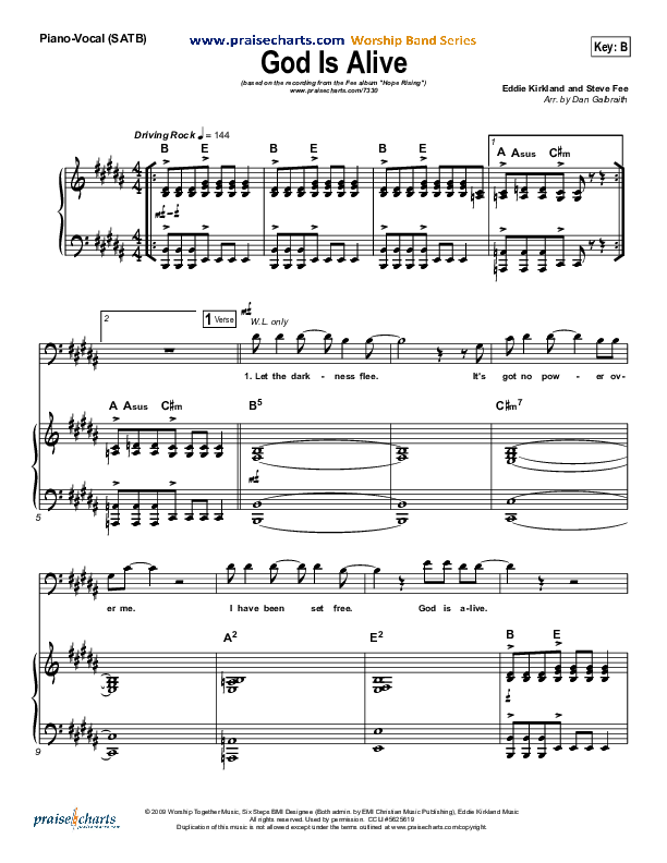 God Is Alive Sheet Music Pdf Fee Band Praisecharts