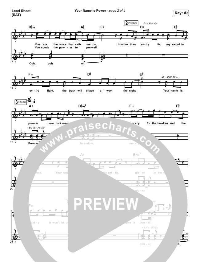 Your Name Is Power Sheet Music PDF (Rend Collective) - PraiseCharts