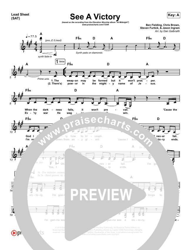 See A Victory Sheet Music (Elevation Worship) - PraiseCharts
