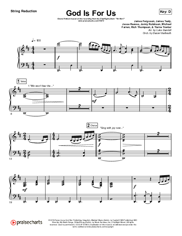 God Is For Us Choral Anthem Satb String Reduction Sheet Music Pdf
