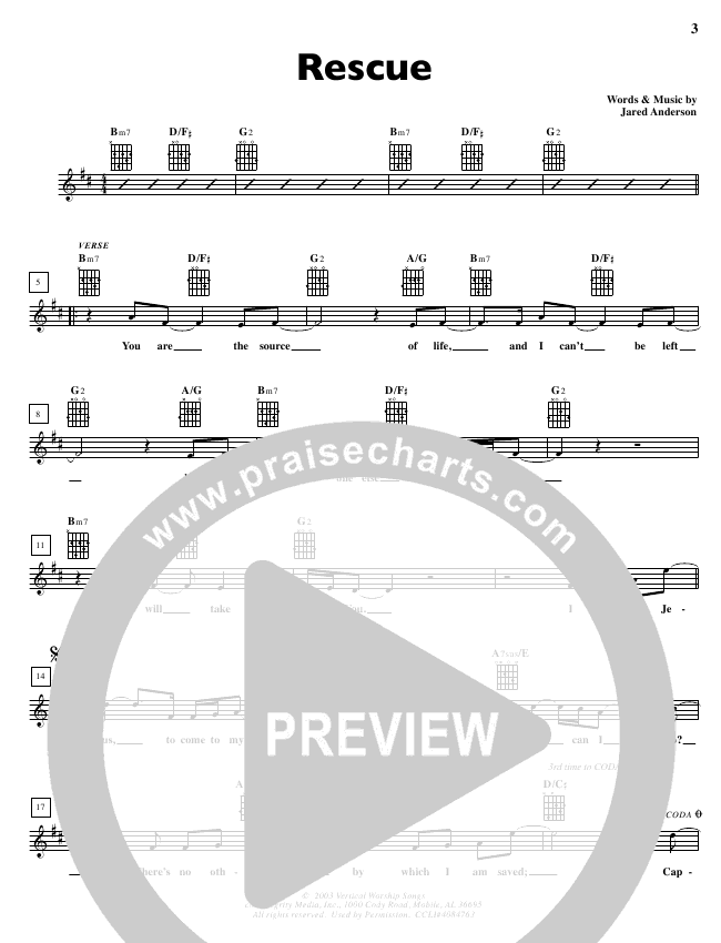 Rescue Sheet Music PDF (Desperation Band) - PraiseCharts