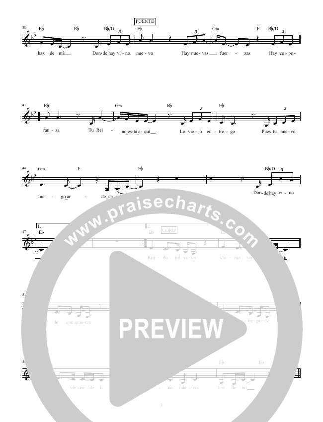 Vino Nuevo (New Wine) Sheet Music (Hillsong en Espanol / Hillsong ...