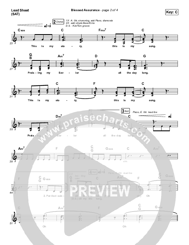 Blessed Assurance Sheet Music Pdf Jeremy Riddle Praisecharts