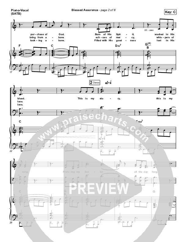 Blessed Assurance Sheet Music Pdf Jeremy Riddle Praisecharts