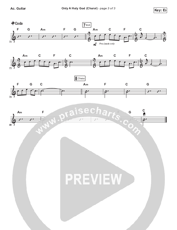 Only A Holy God (Choral Anthem SATB) Acoustic Guitar Sheet Music PDF ...