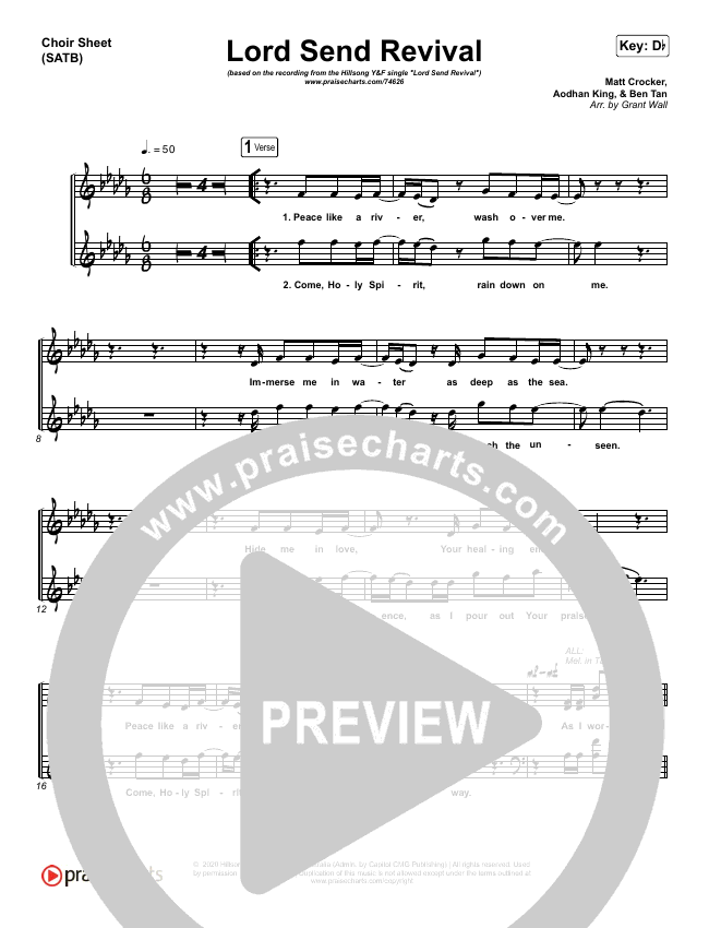 Lord Send Revival (Live) Sheet Music PDF (Hillsong Young & Free ...