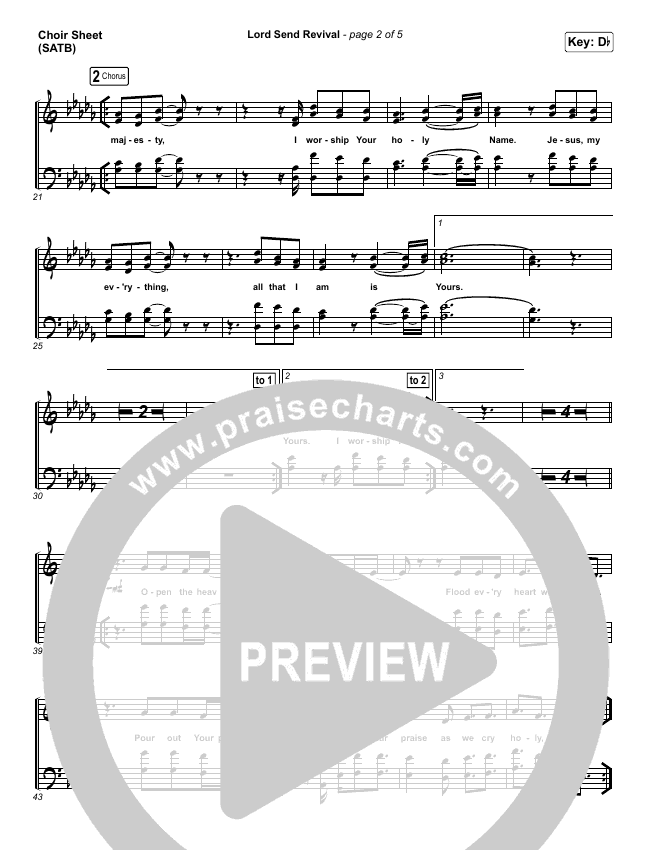 Lord Send Revival (Live) Sheet Music PDF (Hillsong Young & Free ...