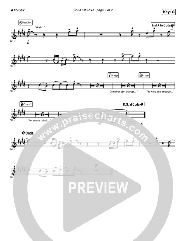 Child Of Love Alto Sax Sheet Music PDF (We The Kingdom) - PraiseCharts