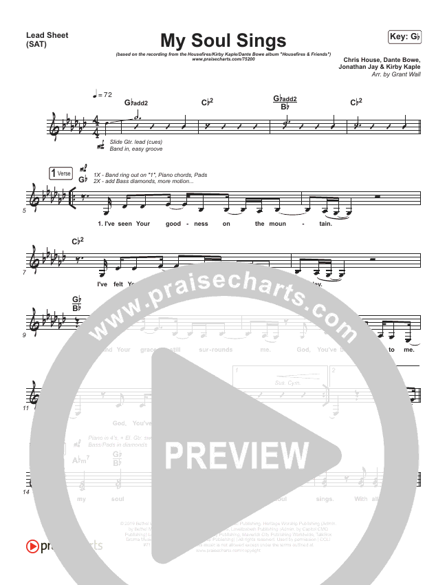 My Soul Sings Sheet Music PDF (Housefires / Kirby Kaple / Dante Bowe ...