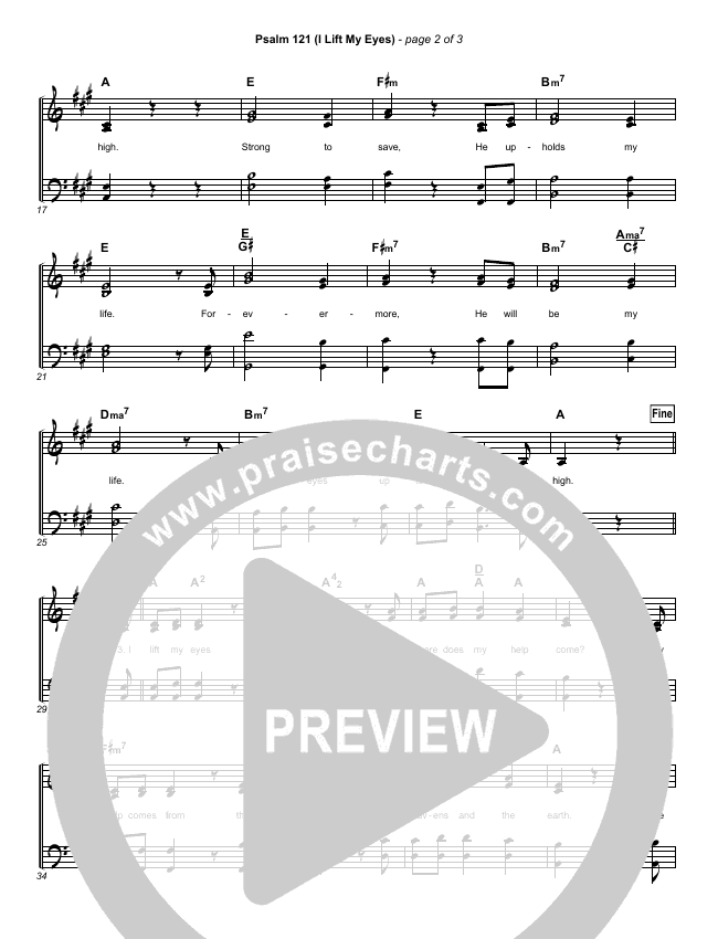 Psalm 121 (I Lift My Eyes) Hymn Sheet (Jordan Kauflin / Matt Merker ...