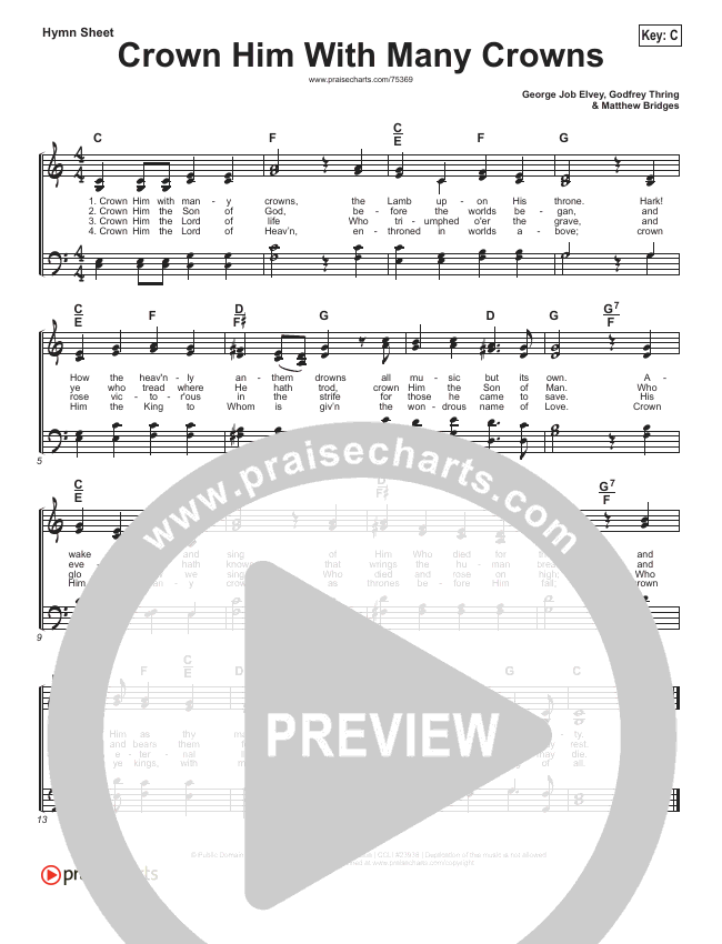 Crown Him With Many Crowns Hymn Sheet (Keith & Kristyn Getty) - PraiseCharts