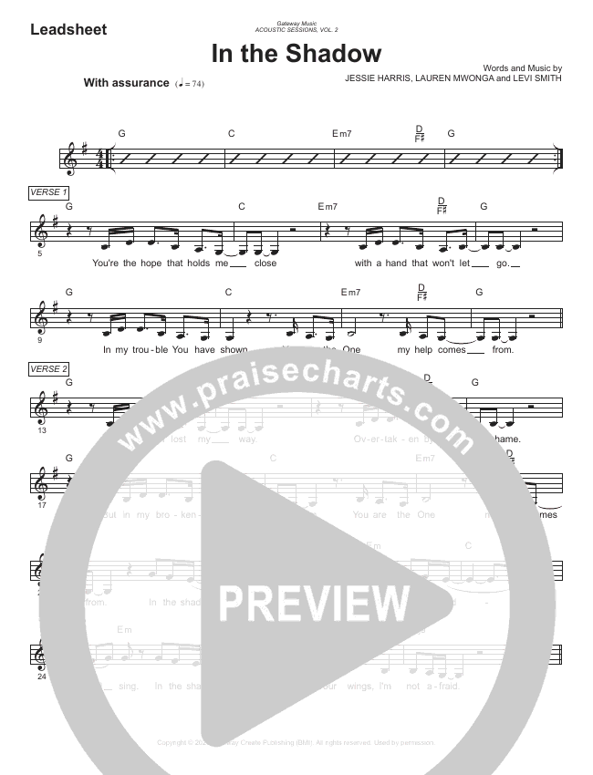In The Shadow Sheet Music (Gateway Worship) - PraiseCharts