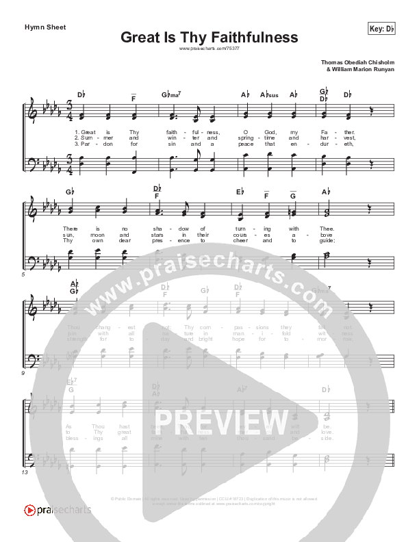 Great Is Thy Faithfulness Hymn Sheet (Keith & Kristyn Getty) - PraiseCharts