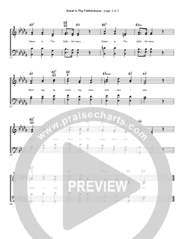 Great Is Thy Faithfulness Hymn Sheet (Keith & Kristyn Getty) - PraiseCharts