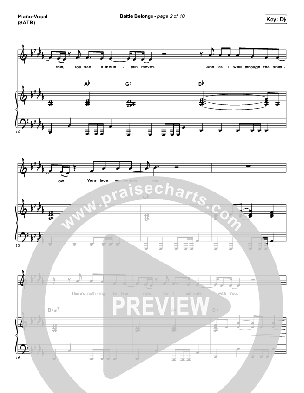 Battle Belongs Sheet Music PDF (Phil Wickham) - PraiseCharts