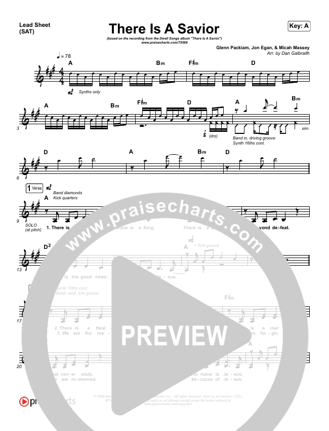 There Is A Savior Sheet Music PDF (Dwell Songs) - PraiseCharts