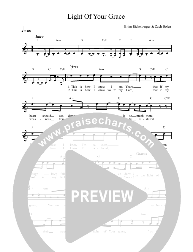 Light Of Your Grace Sheet Music PDF (Citizens) - PraiseCharts