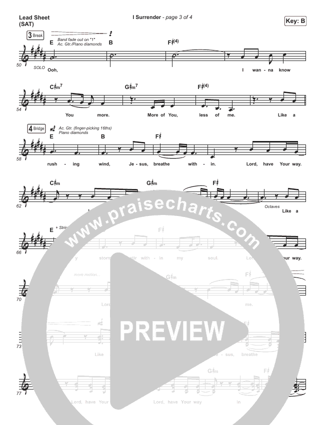I Surrender Sheet Music PDF (Hillsong Worship) - PraiseCharts