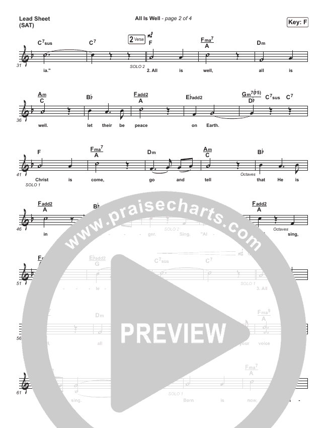 All Is Well Sheet Music PDF (Michael W. Smith / Carrie Underwood ...