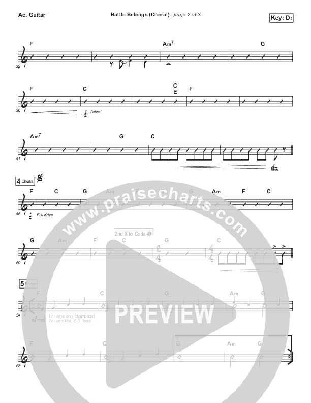 Battle Belongs (Choral Anthem SATB) Acoustic Guitar Sheet Music PDF (Phil Wickham / Arr. Luke ...