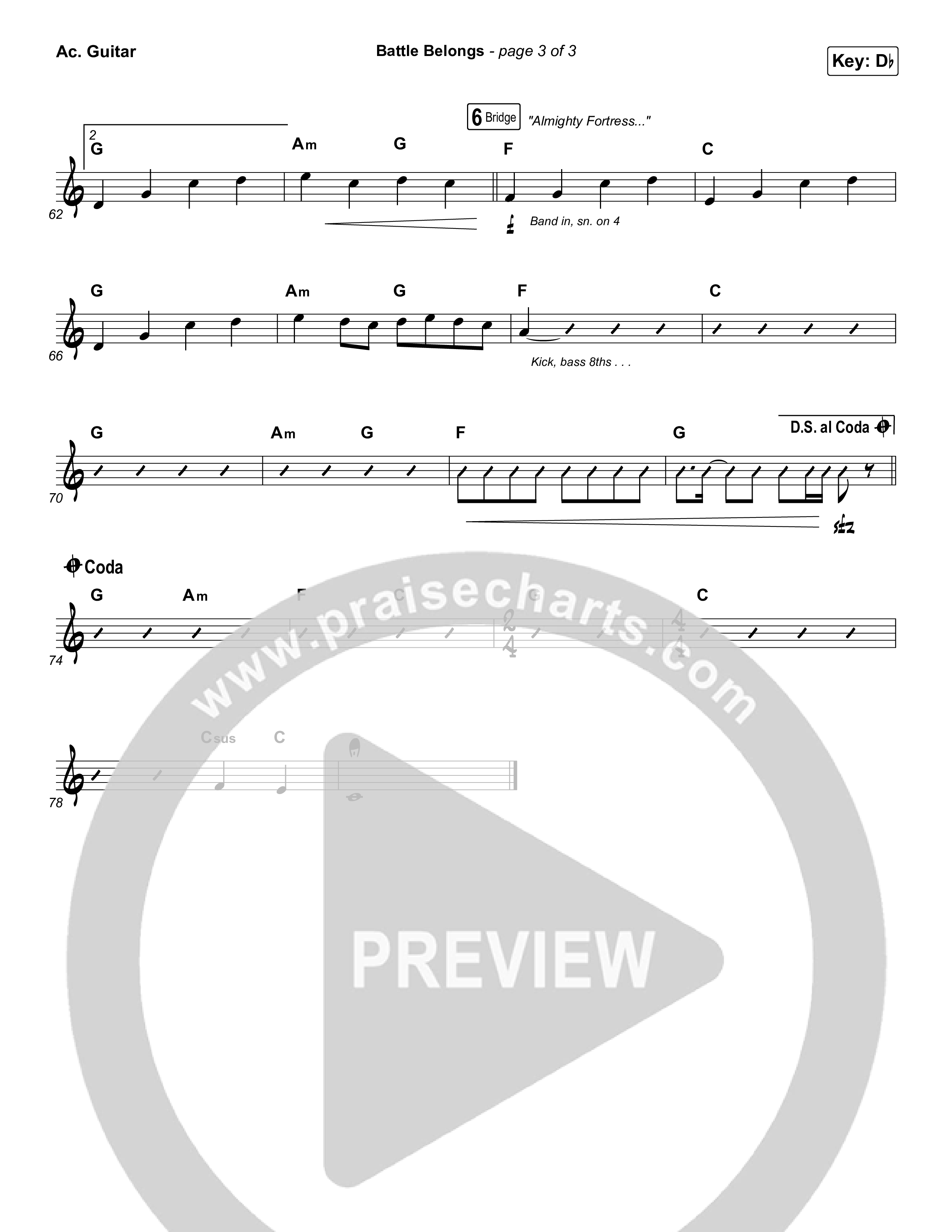 Battle Belongs (Choral Anthem SATB) Acoustic Guitar Sheet Music PDF (Phil Wickham / Arr. Luke ...