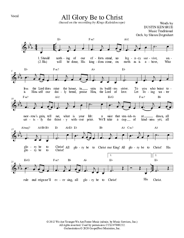 All Glory Be To Christ Sheet Music PDF (Grace Worship) - PraiseCharts