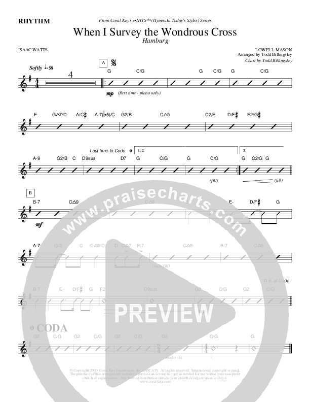 When I Survey The Wondrous Cross Sheet Music PDF (Todd Billingsley ...
