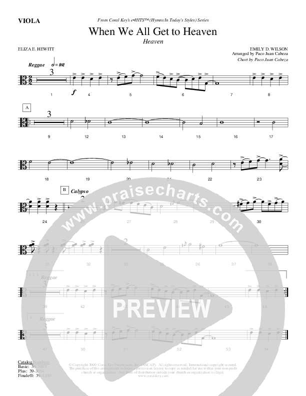 When We All Get To Heaven Viola Sheet Music PDF (Todd Billingsley ...