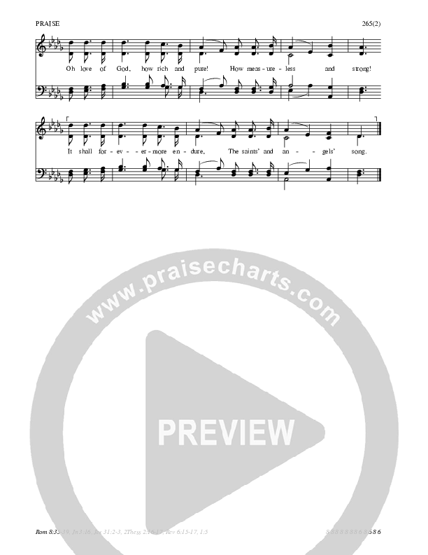 The Love Of God Hymn Sheet (Traditional Hymn) - PraiseCharts