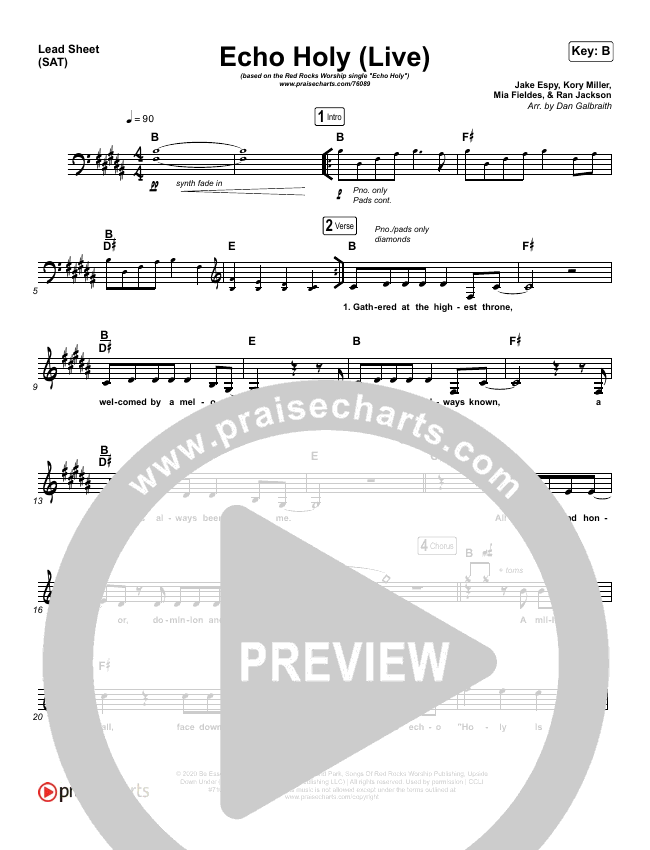 Echo Holy Orchestration (Red Rocks Worship) - PraiseCharts