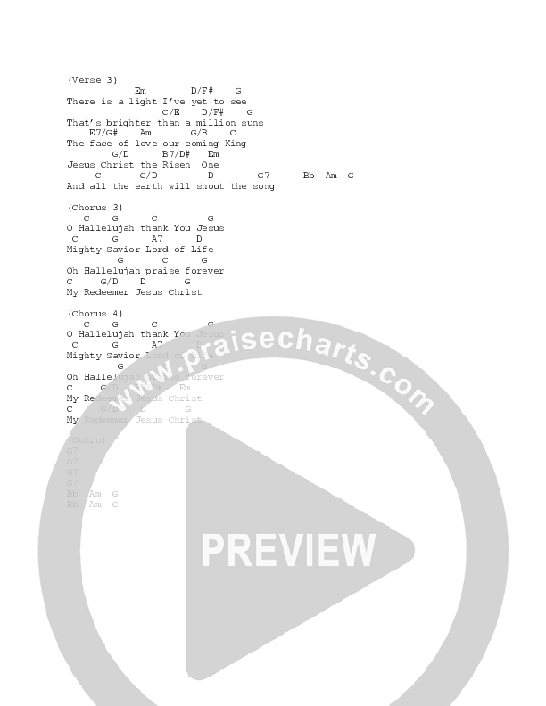 My Redeemer Jesus Christ (Live) Chords PDF (10000 Fathers / Micah Massey / Dee Wilson ...