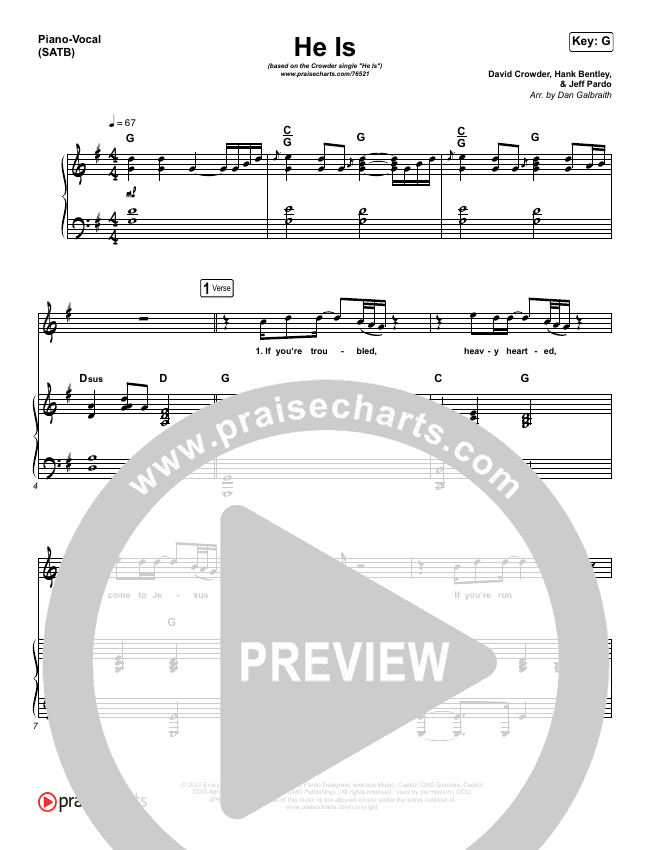 He Is Sheet Music PDF (Crowder) - PraiseCharts