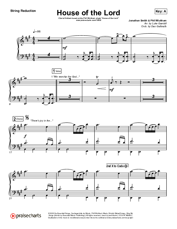 House Of The Lord Choral Anthem Satb String Reduction Sheet Music Pdf