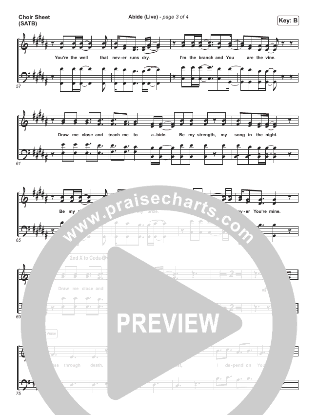 Abide (Live) Sheet Music PDF (The Worship Initiative / Shane & Shane ...