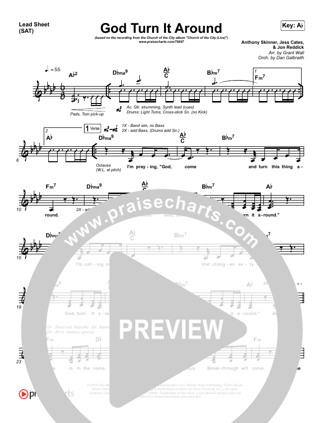 God Turn It Around (Live) Sheet Music PDF (Church Of The City / Jon ...
