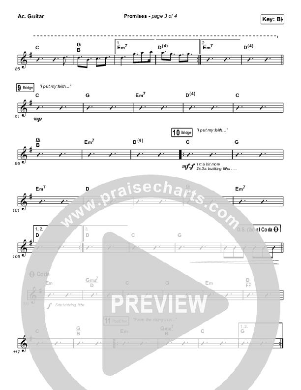 Promises (Choral Anthem SATB) Acoustic Guitar Sheet Music PDF (Maverick ...