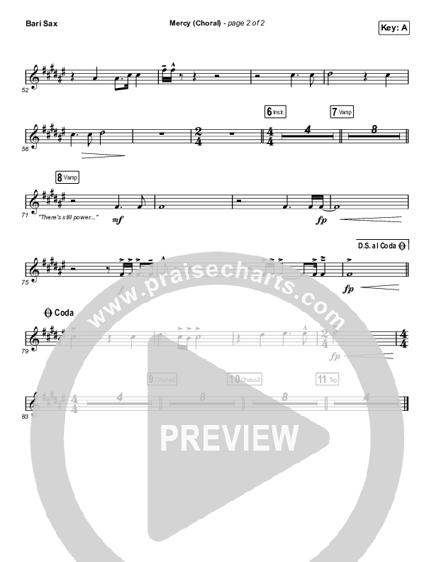 Mercy Choral Anthem Satb Bari Sax Sheet Music Pdf Maverick City