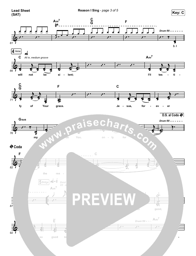 Reason I Sing Sheet Music PDF (Phil Wickham) - PraiseCharts