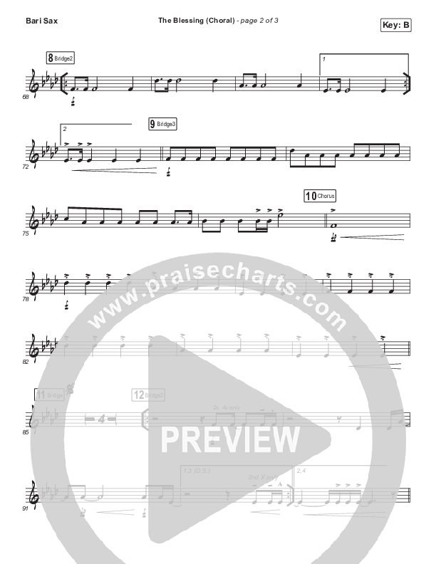 The Blessing (Choral Anthem SATB) Bari Sax Sheet Music PDF (Cody Carnes ...