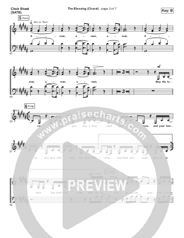 The Blessing (Choral Anthem SATB) Choir Sheet Music PDF (Cody Carnes ...