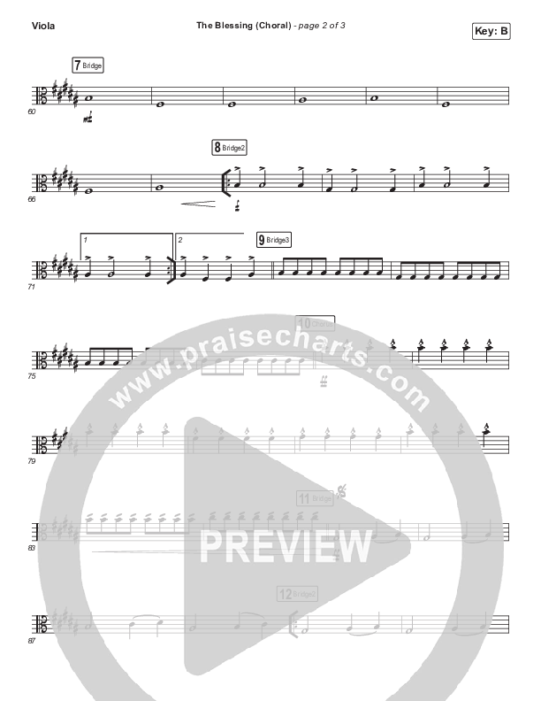 The Blessing (Choral Anthem SATB) Viola Sheet Music PDF (Cody Carnes ...