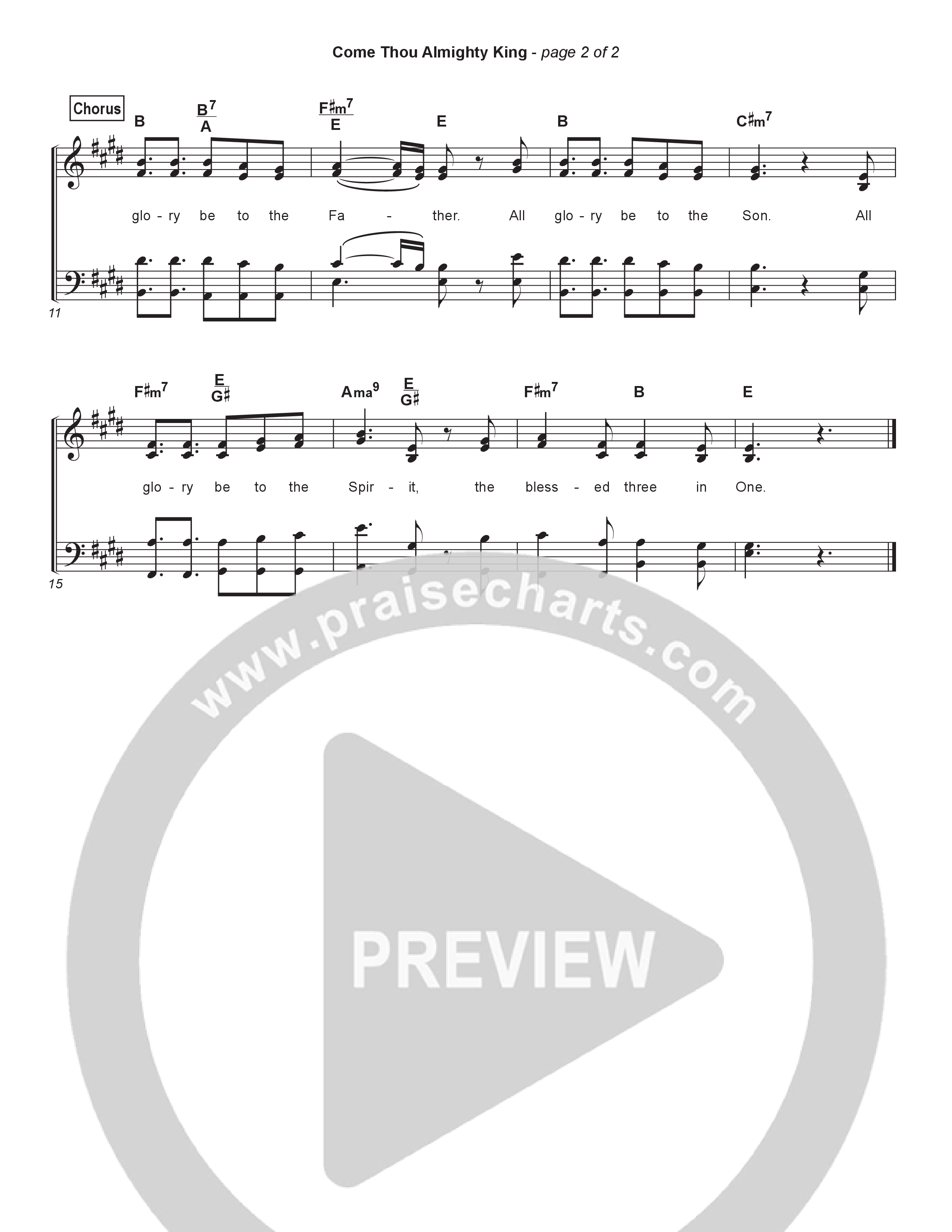 Come Thou Almighty King Hymn Sheet (Keith & Kristyn Getty) - PraiseCharts