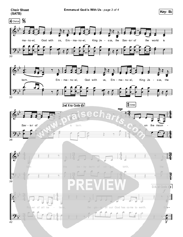 Emmanuel God With Us Choral Anthem Satb Sheet Music Pdf Chris Tomlin