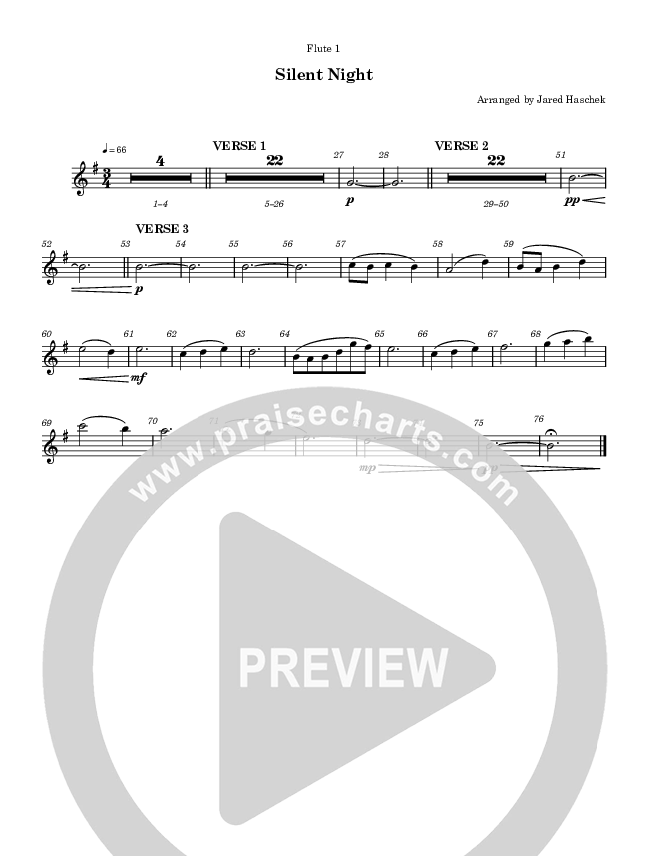 Silent Night Flute Sheet Music PDF (Highlands Worship) - PraiseCharts