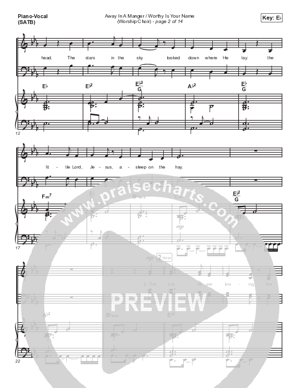 Away In A Manger / Worthy Is Your Name (Choral Anthem SATB) Sheet Music PDF (Maverick City Music ...