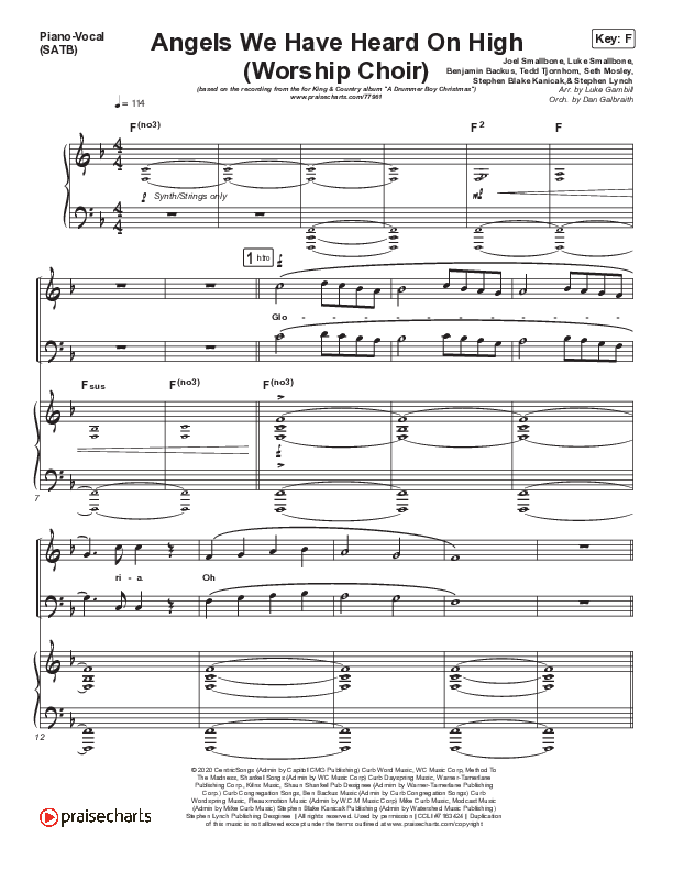 Angels We Have Heard On High (Choral Anthem SATB) Sheet Music PDF (Arr ...