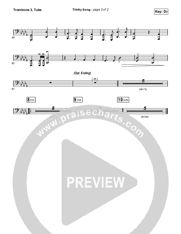 Trinity Song Trombone/Tuba Sheet Music PDF (The Worship Initiative) - PraiseCharts