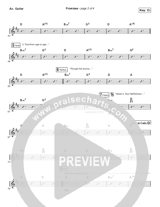 Promises (Worship Choir SAB) Acoustic Guitar Sheet Music PDF (Maverick ...