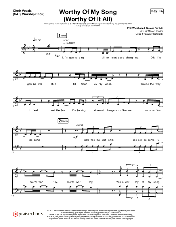 Worthy Of My Song (Worthy Of It All) (Worship Choir SAB) Worship Choir ... Worthy Of My Song (Worthy Of It All) (Worship Choir SAB) Worship Choir ...